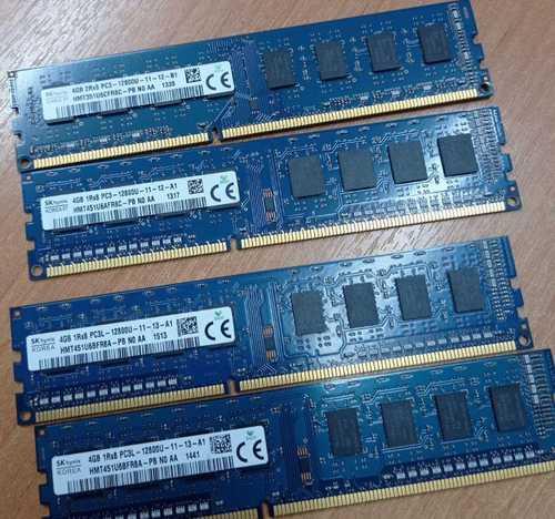 Лот Оперативная память ddr3 4 gb*4 шт