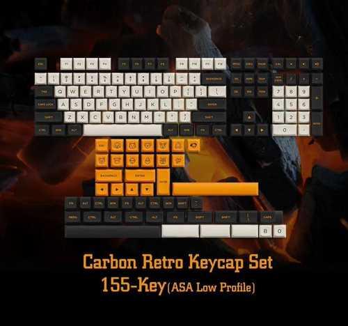 Кейкапы Akko PBT ASA Profile Carbon Retro Low Prof