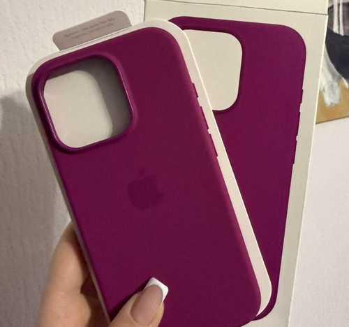 Silicone case iPhone 16 pro fuchsia фуксия