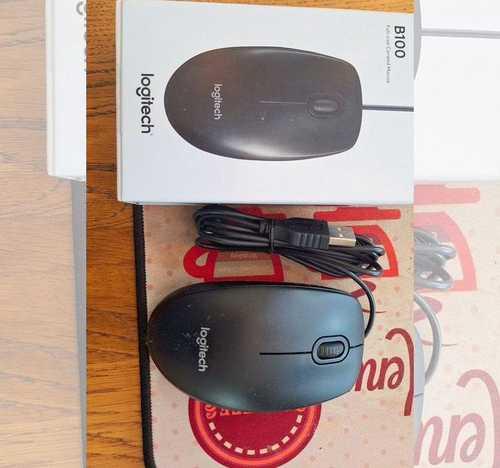 Мышь проводная logitech b 100