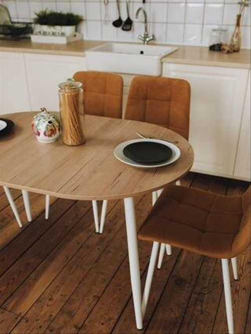 Стол обеденный круглый раздвижной IKEA 80х120 см