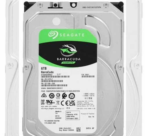 6 тб Жесткий диск Seagate BarraCuda ST6000DM003