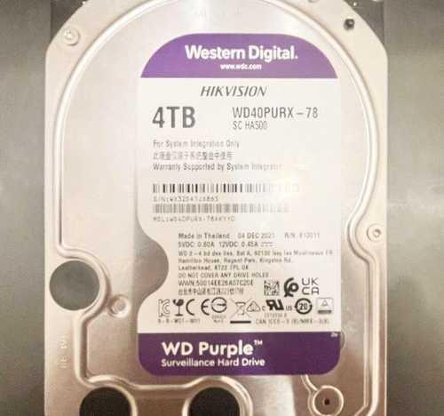 Жесткий диск 4 тб WD purple