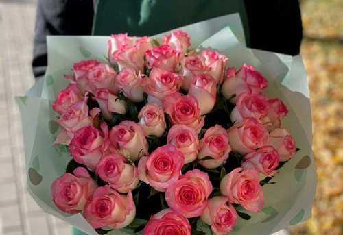 35 розовых крымских роз