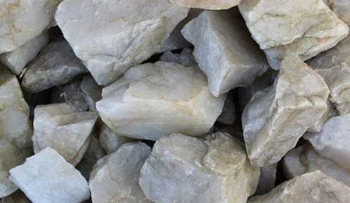 Камень для бани белый кварц колотый