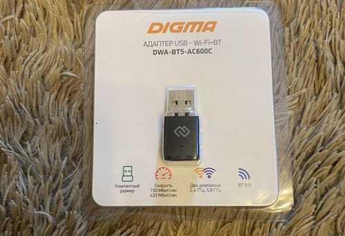 USB WiFi + BT адаптер digma DWA-BT5-AC600C