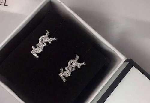 Серебряные серьги Yves Saint Laurent