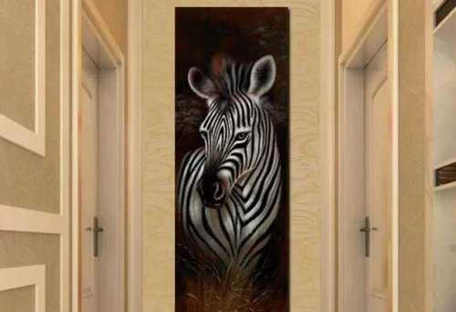Картина маслом на холсте полосатая зебра