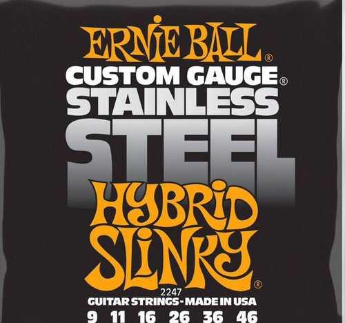 Ernie ball 2247 Stainless Steel Slinky Hybrid 9-4