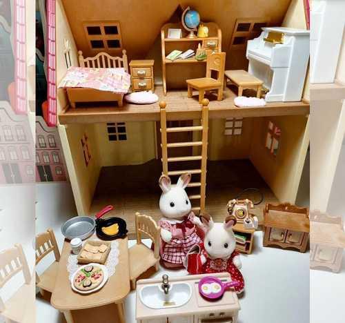 Sylvanian families дом с мебелью и фигурками