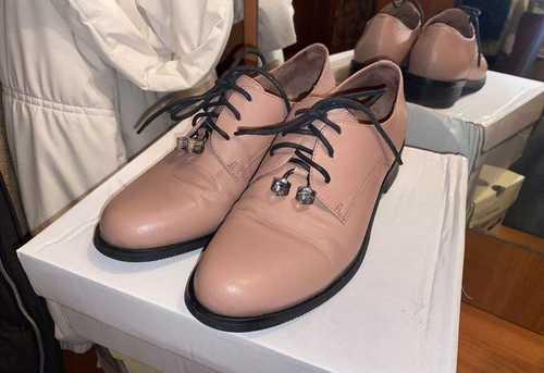 Туфли розовые женские на шнурках 37 размер