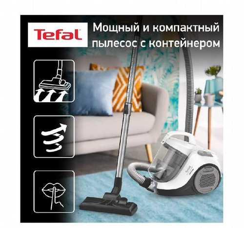 Новый пылесос Tefal Power Cyclonic TW2947EA, белый