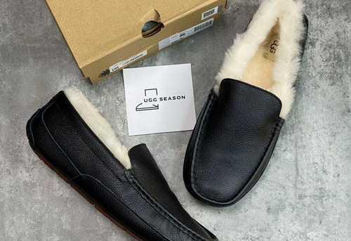 Мокасины Мужские Угг Ugg Ascot Leather Black