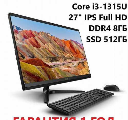 Новый Acer 27"/Core i3-1315U/8/512Гб гарантия 1г