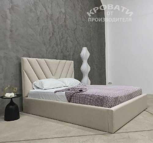Кровать king size на заказ с мягким изголовьем