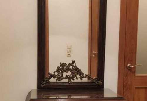 Антикварный туалетный столик с зеркалом, палисандр