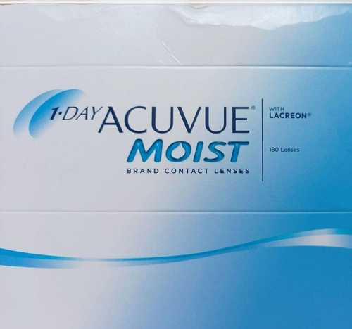 Контактные линзы acuvue 1-DAY moist 180шт R 9 D -1