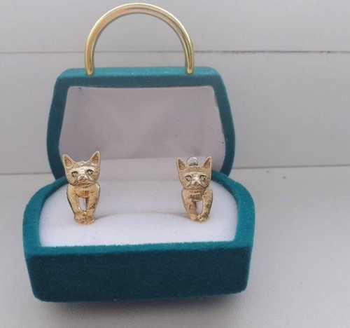 Серебряные серьги "кошки"