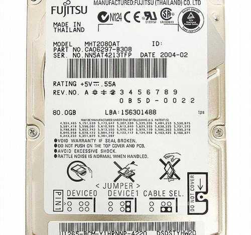 Жесткий диск Fujitsu MHT2080AH 80Gb IDE 2,5" HDD