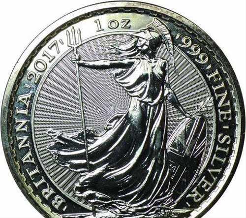 Серебряная Монета 2 фунта 2017 Стоящая Британия Ве