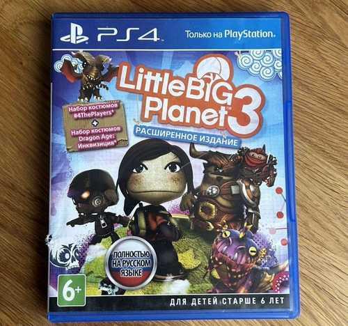 Littlebigplanet 3 ps4 диск, полностью на русском