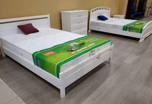 Кровать Вероника-1 белая с матрасом