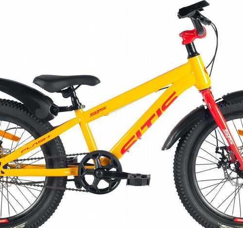 Велосипед sitis flash 20" single speed (2024) Yellow-Red Ros29