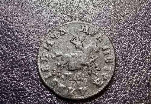 Монета копейка Петр 1. 1709 год