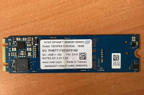 SSD M2 накопитель Intel optane 16gb