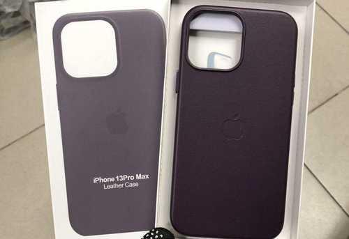 Чехол на iPhone 13 Pro Max Leather Case фиолетовый