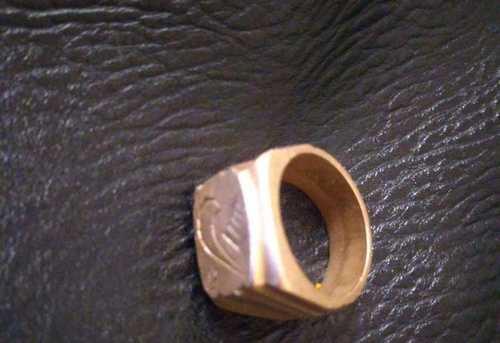Мужское кольцо печатка рондоль