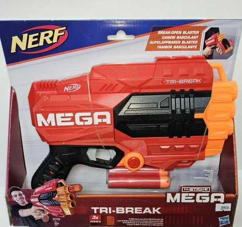 Nerf mega TRI-break Бластер   3 пули