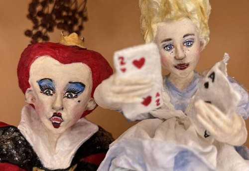 Ватные игрушки Алиса и Красная королева