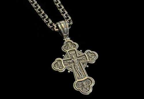Массивный мужской православный серебряный крест