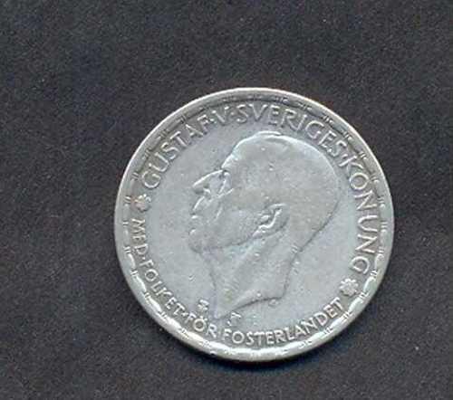 1 крона 1947 швеция серебро