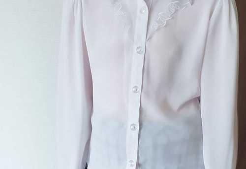 Белая рубашка-блузка на девочку 128-134 размер