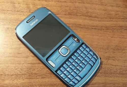 Nokia Asha 302 передняя панель blue оригинал