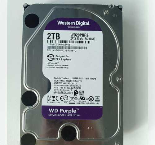 Жесткий диск HDD 2 TB Western Digital purple