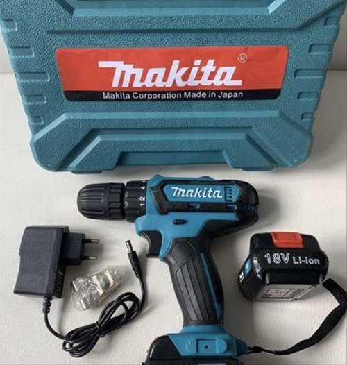 Шуруповерт макита 18V полный комплект в кейсе