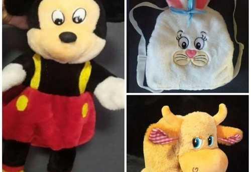 Игрушка-рюкзак мешок-подарок Заяц Бычок Мики Маус