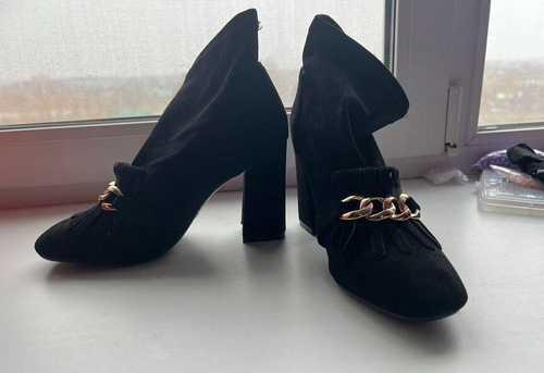 Женские черные замшевые туфли, сапоги