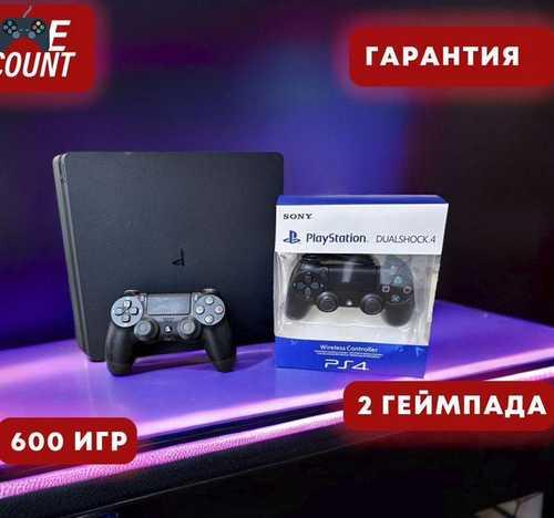 Ps4 Slim 2 геймпада 600игр