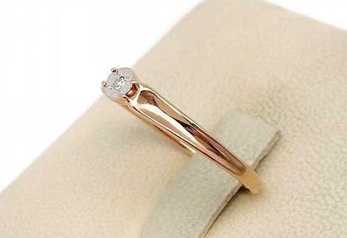 Золотое кольцо с бриллиантом 585пр. размер: 16,4