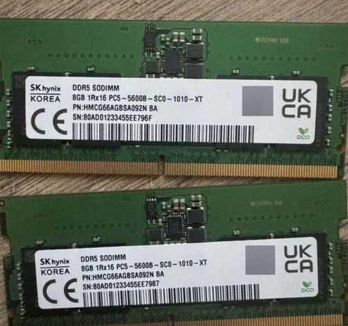 Оперативная память ddr5 для ноутбука 8gb