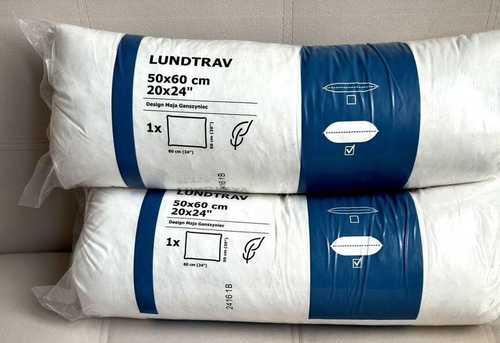 Подушка Lundtrav IKEA высокая (перо)