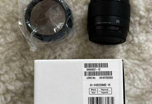 Новый объектив Panasonic 25mm (H-H025)