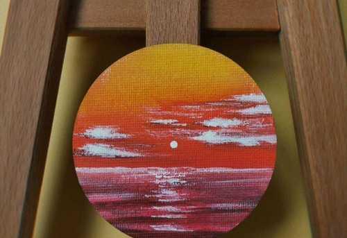 Картина "Рассвет" акрил на холсте-магнит