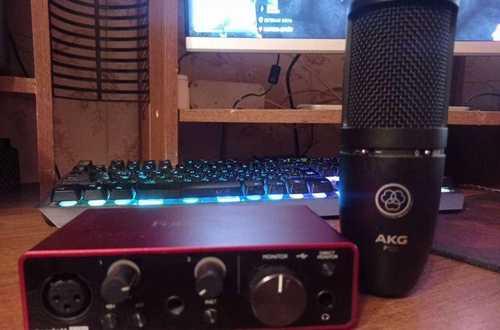Микрофон akg p120 и з.к focusrite Scarlett