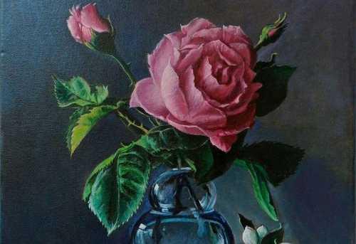 Картина холст масло Букет Розовых Роз