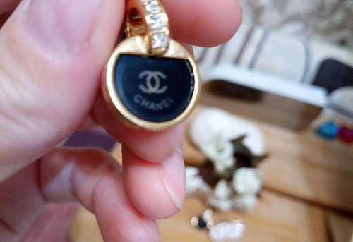 Черные серьги Шанель Chanel бижутерия